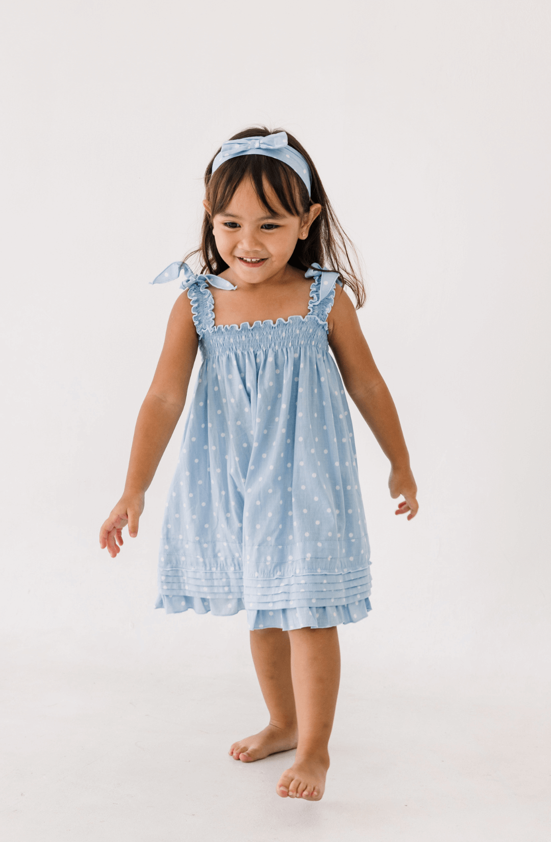 INDIGO KIDS | Baby Girl Dresses | Brie Set in Polkadot Cornflower Blue ...